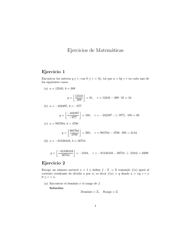 Ejerc-2 | PDF | División (Matemáticas) | Matemática Elemental