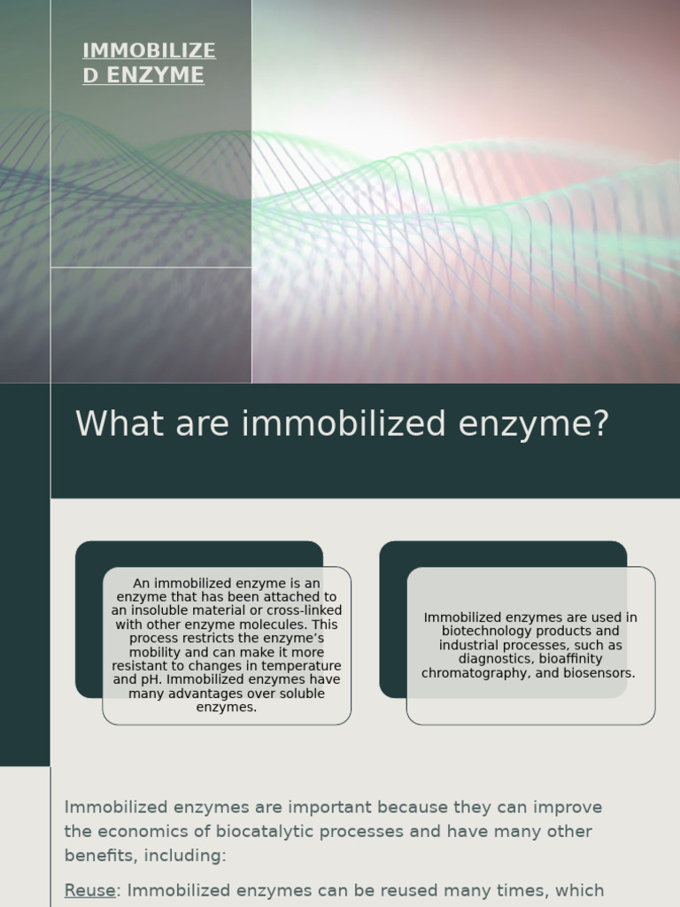 Benefits of Immobilized Enzymes | PDF