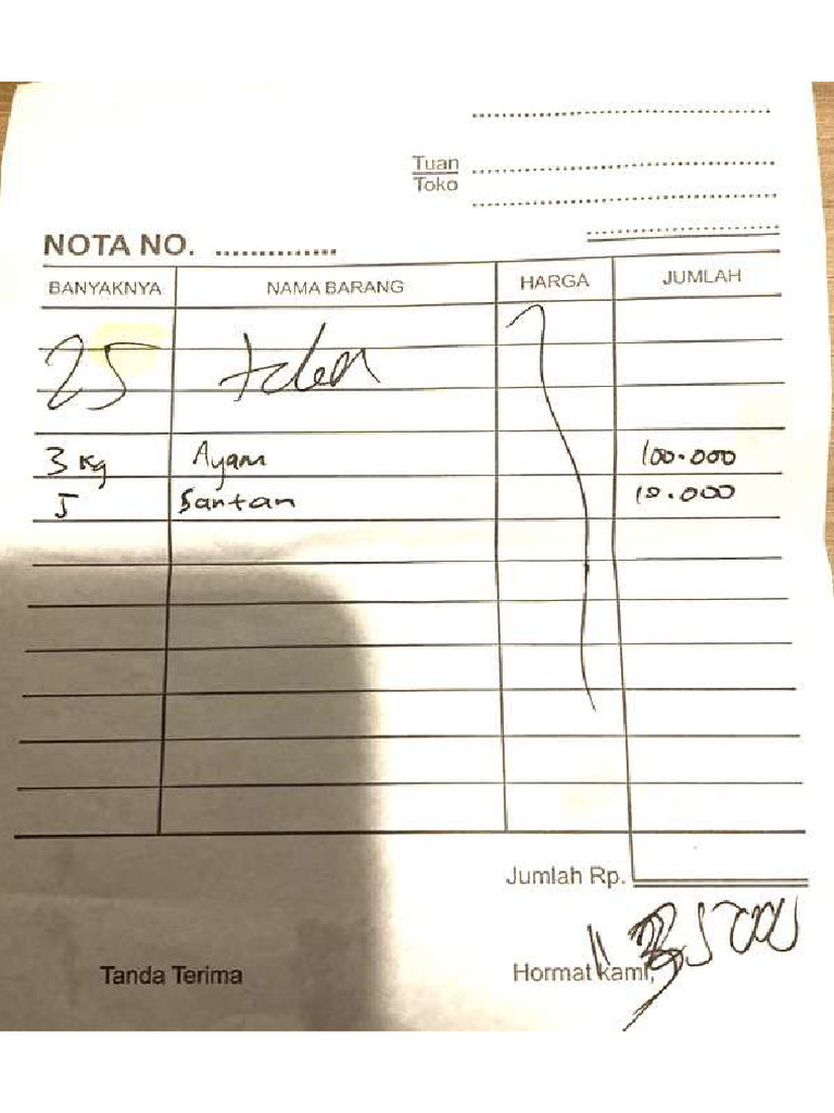 Nota Telur | PDF