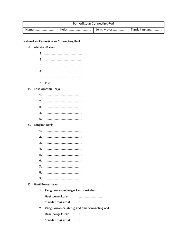 Pemeriksaan Connecting Rod | PDF