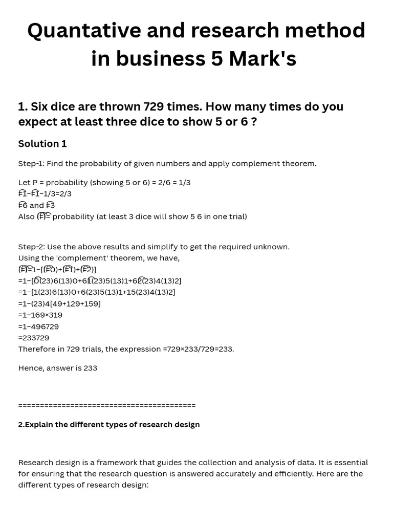 Quantitative Survey Methods in Research | PDF | Survey Methodology | P ...