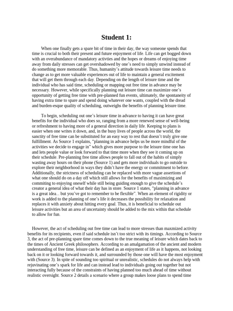 Scored Samples Argumentative | PDF | Leisure | Motivation