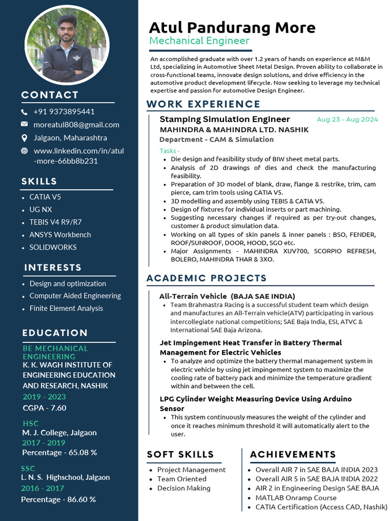 ATUL_MORE_CV | PDF | Engineering | Simulation