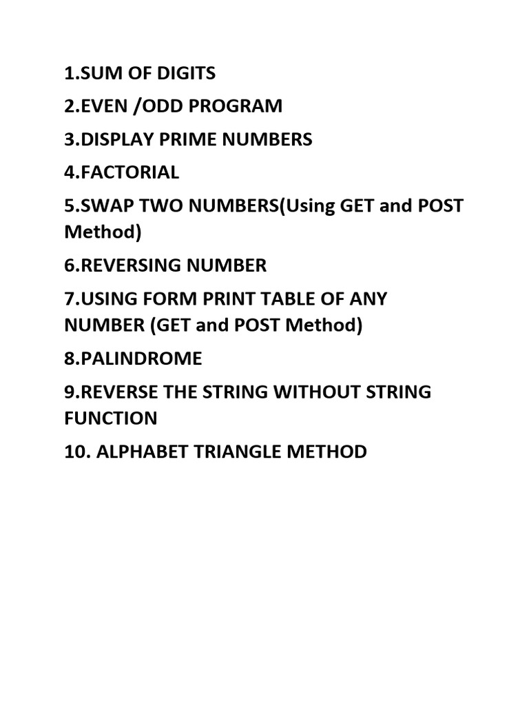 PHP LAB External Exam Programs | PDF