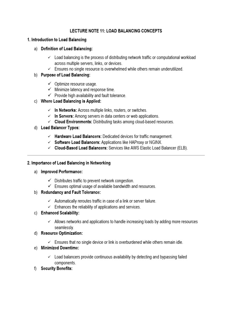 Load Balancing for IT Professionals | PDF | Load Balancing (Computing) | Computer Network