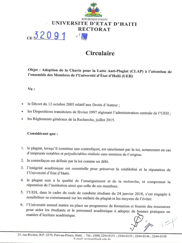 Circulaire Anti Plagiat Dec 2024_0001 | PDF
