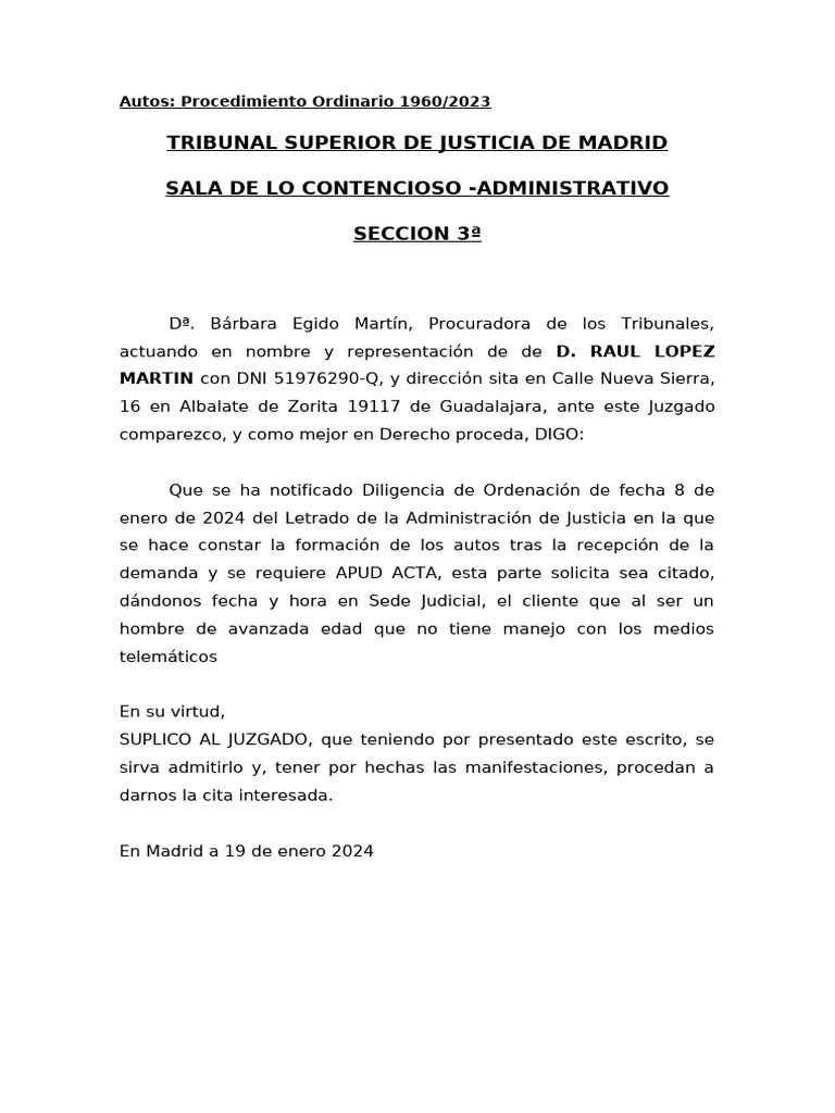 Solicitud Apud Acta Presencial | PDF