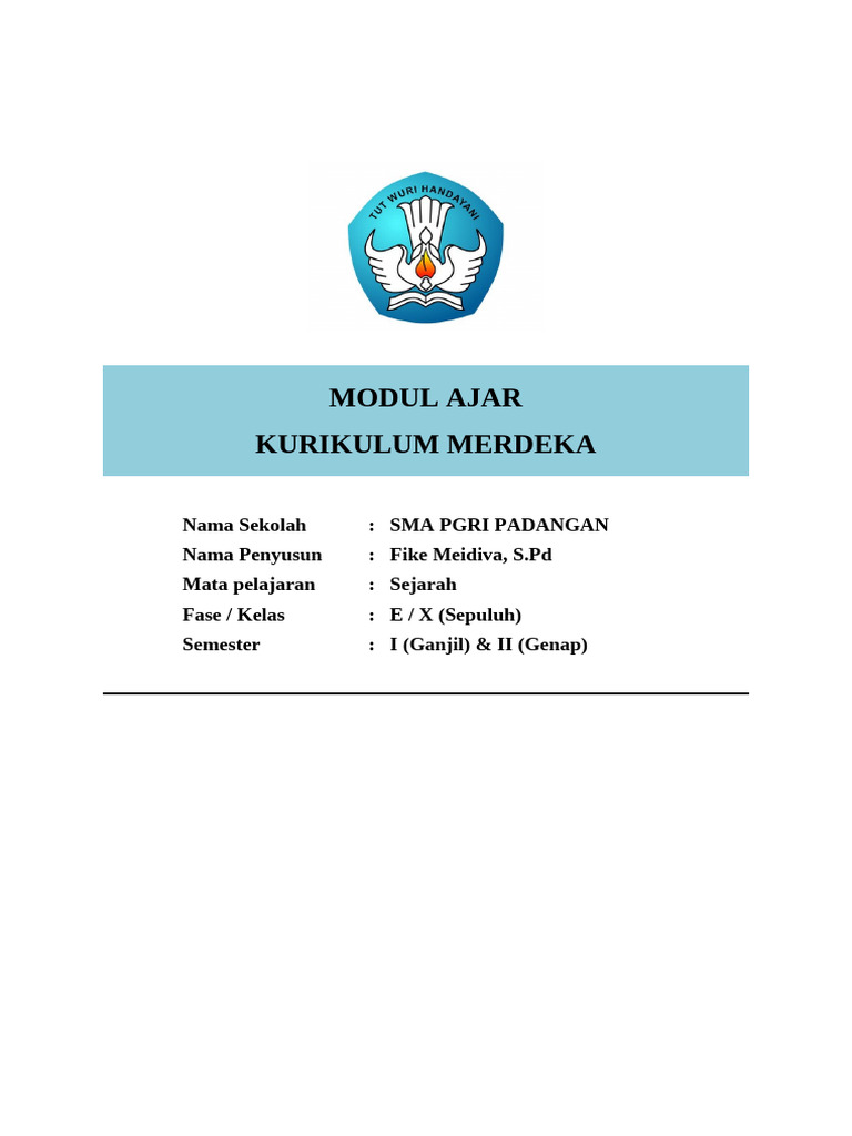 Modul Ajar Sejarah Kls X Fase E | PDF