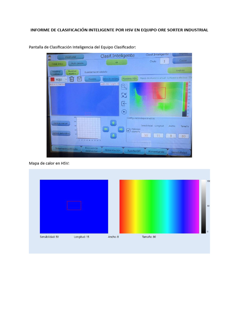 Informe de Clasificación Inteligente Por HSV en Equipo Ore Sorter ...