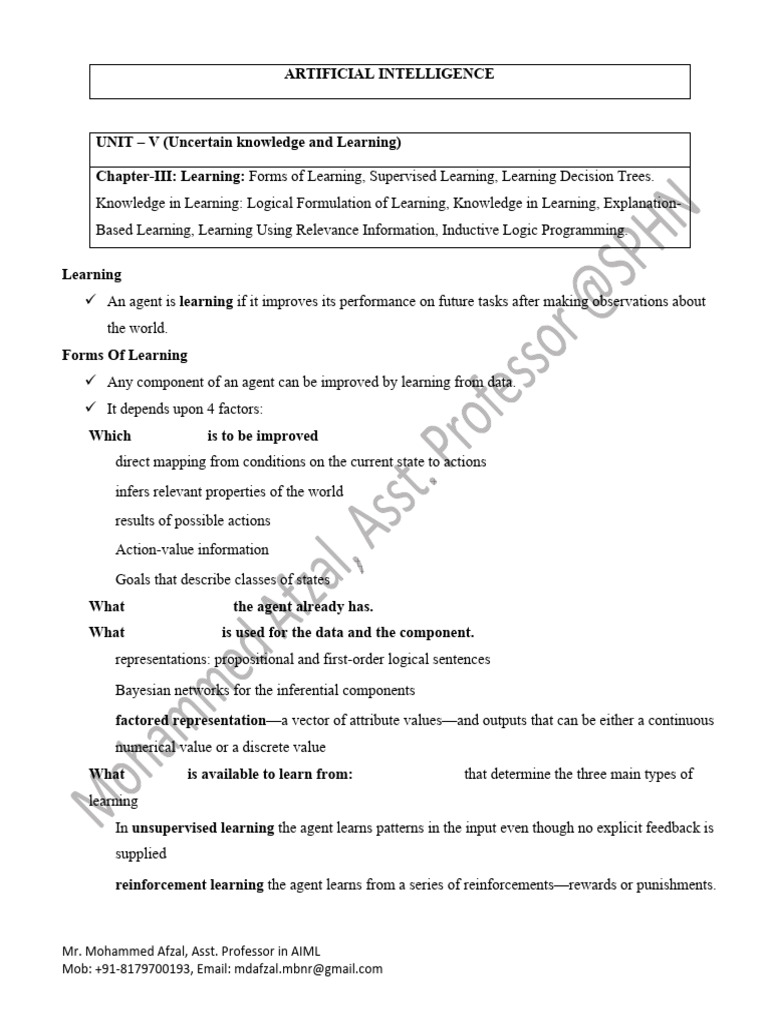 ai unit 5 part 3 | PDF | First Order Logic | Logic