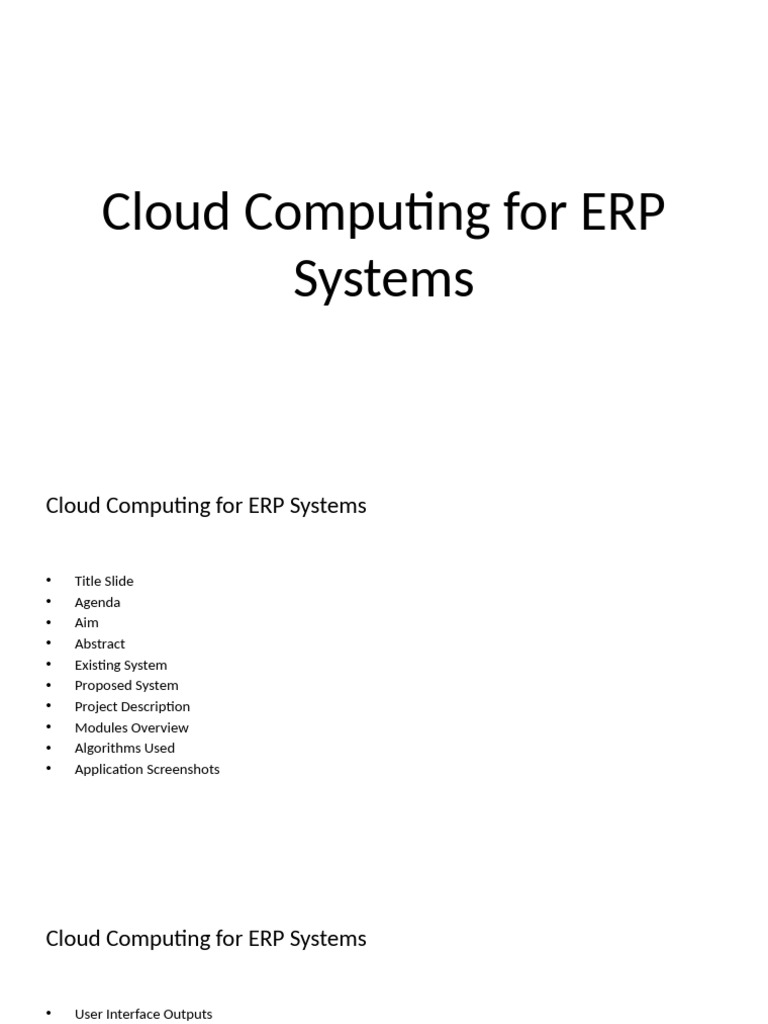 Cloud Computing for ERP Systems | PDF | Cloud Computing | Enterprise Resource Planning