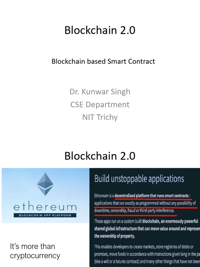 Blockchain 2.0-compressed | PDF | Constructor (Object Oriented Programming) | Programming