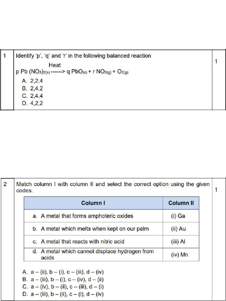 Science PYQs Boards | PDF