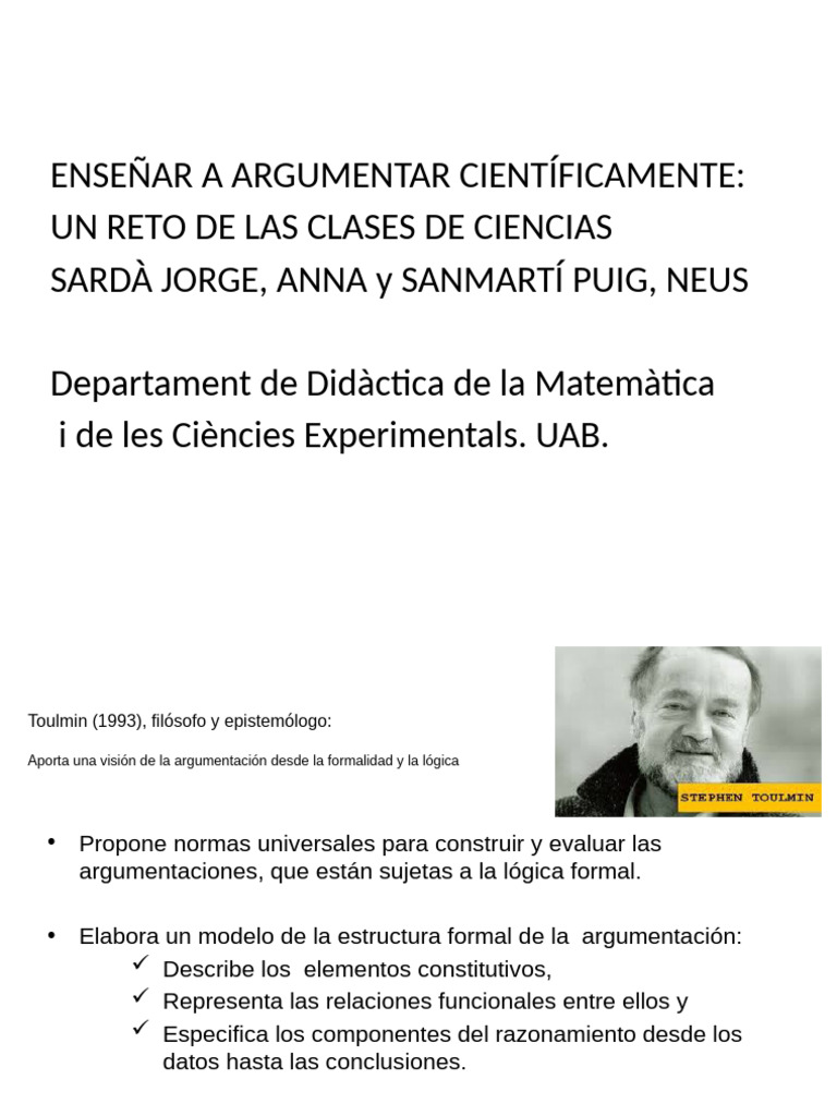 Power Point - Enseñar A Argumentar - Sarda - Sarda | PDF | Teoría de la ...