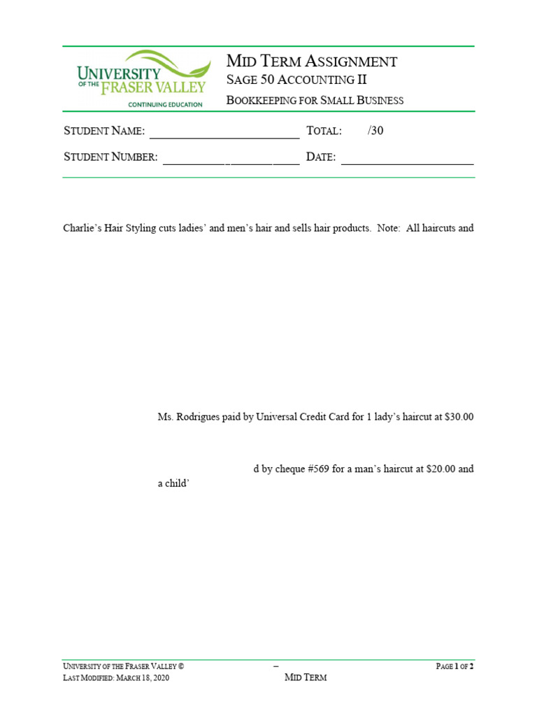 Sage 2_ Midterm Assignment Instruction Sheet | PDF | Cheque | Money