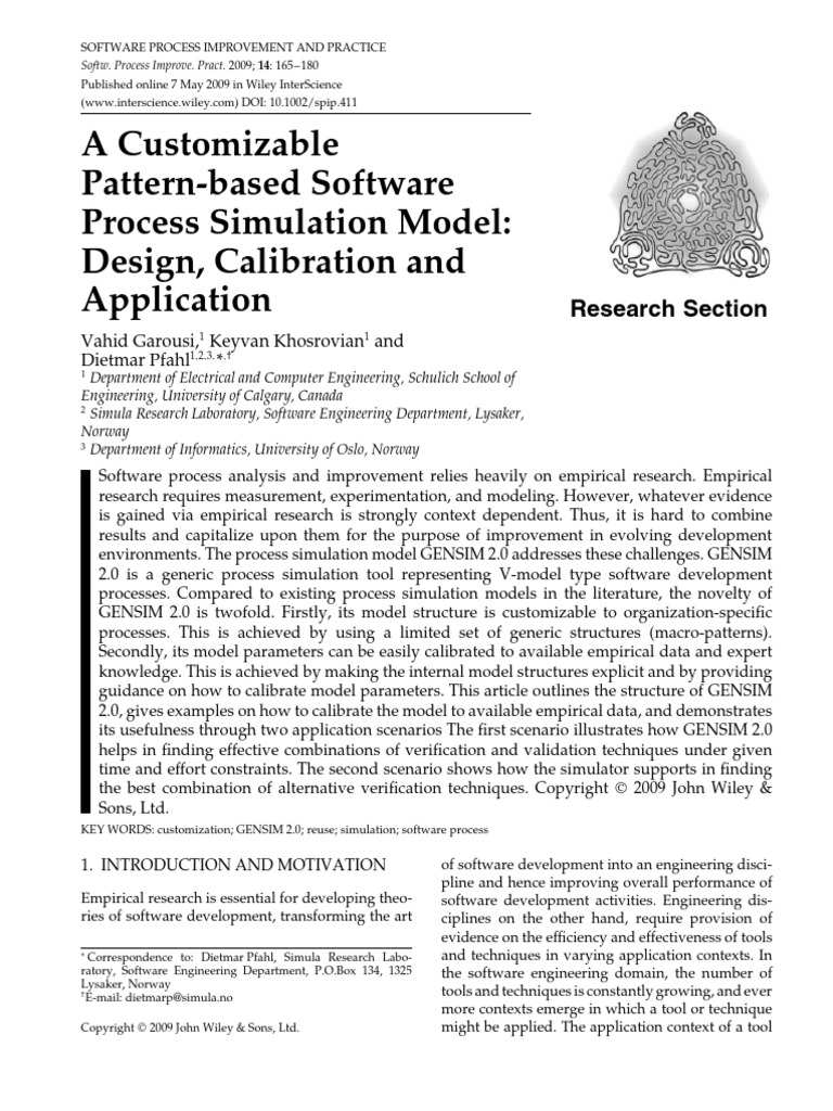 A Customizable Pattern-based Software Process Simulation Model- Design, Calibration and ...