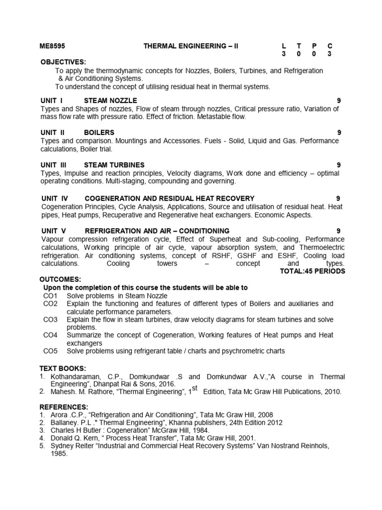 Syllabus 2019 Subject Only | PDF | Steam | Turbine