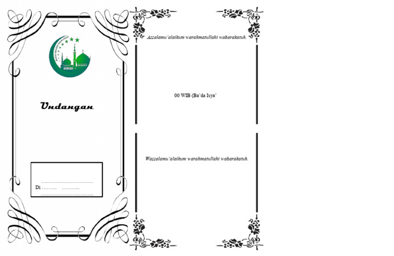 Undangan Khotmil Quran Dan Haul Tpa Al Maarif Tanpa Almarhum | PDF