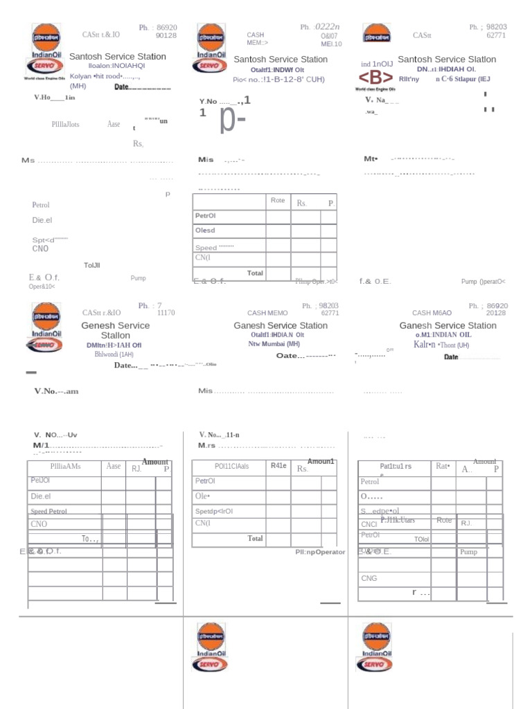 Petrol Bill Format and Receipt Guide | PDF