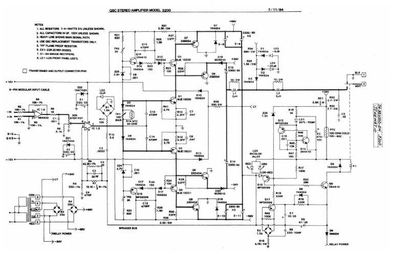 Qsc 3200 Amplifier Schematic | PDF