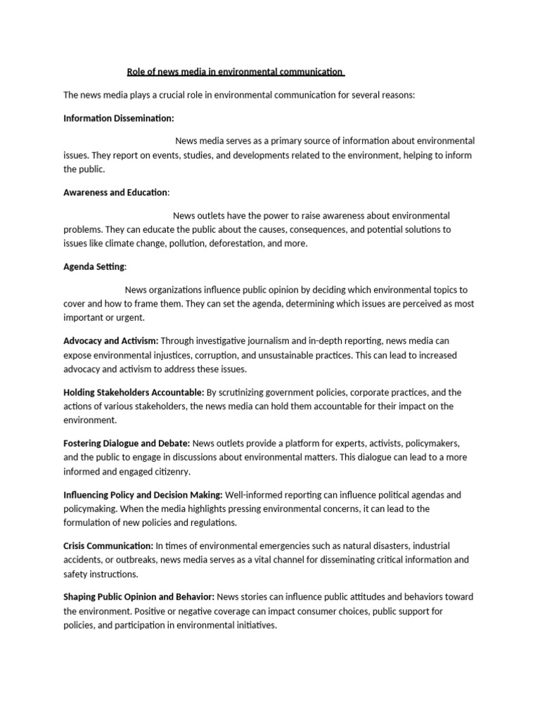 Environmental Communication | PDF | News | Policy