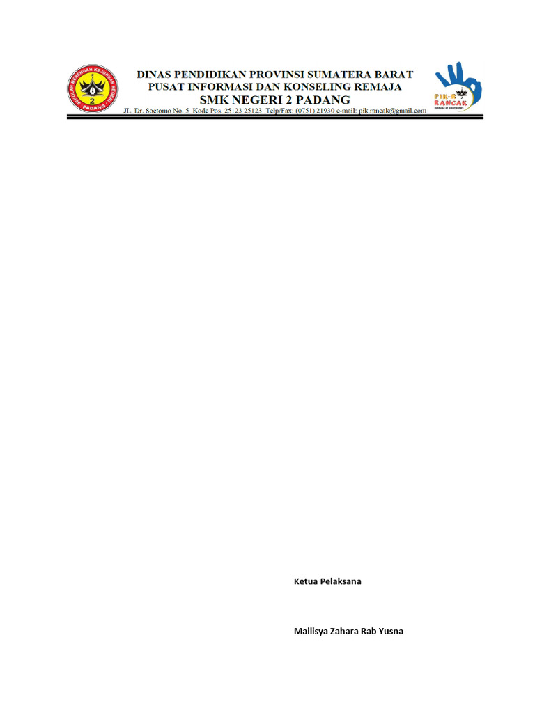 Undangan Kepala Sekolah SMK Negeri 2 Padang | PDF