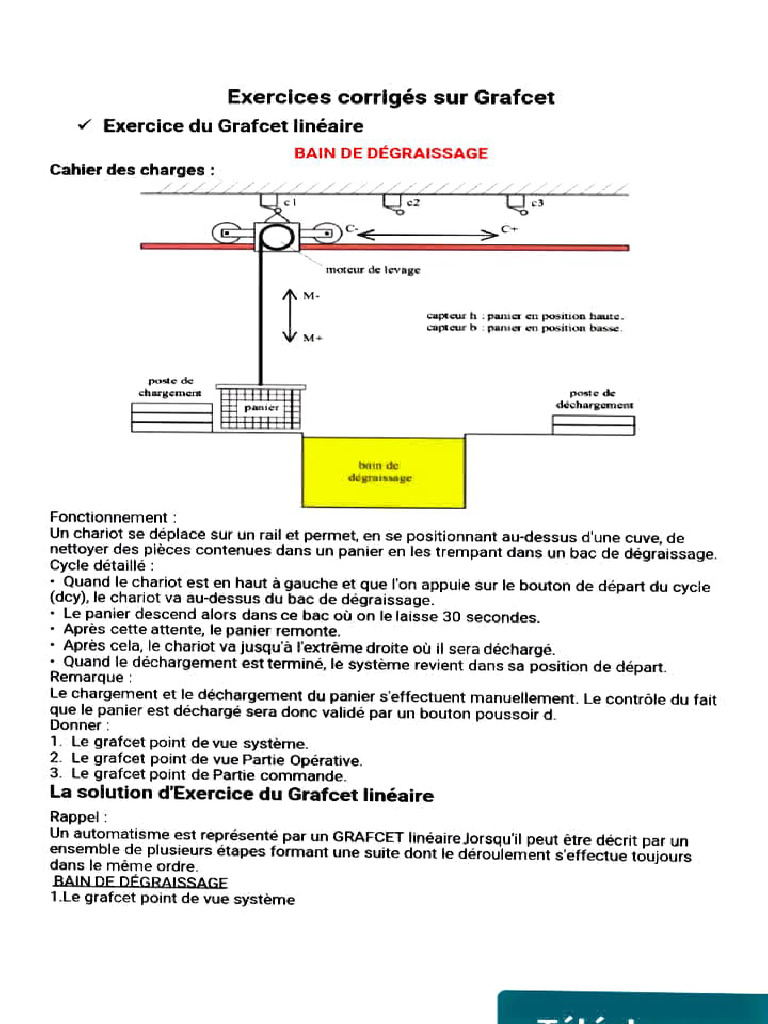 Exercices Corrigés Sur Le Grafcet | PDF
