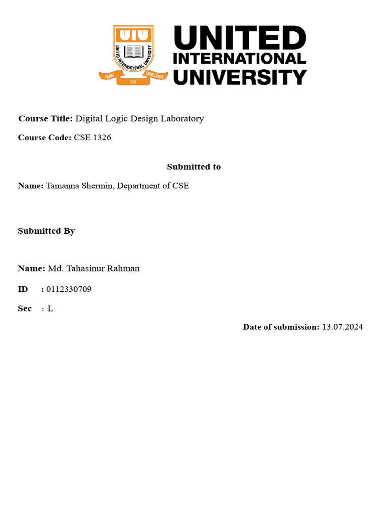 DLD Lab Report 5 0112330709 | PDF | Computer Science | Digital Technology