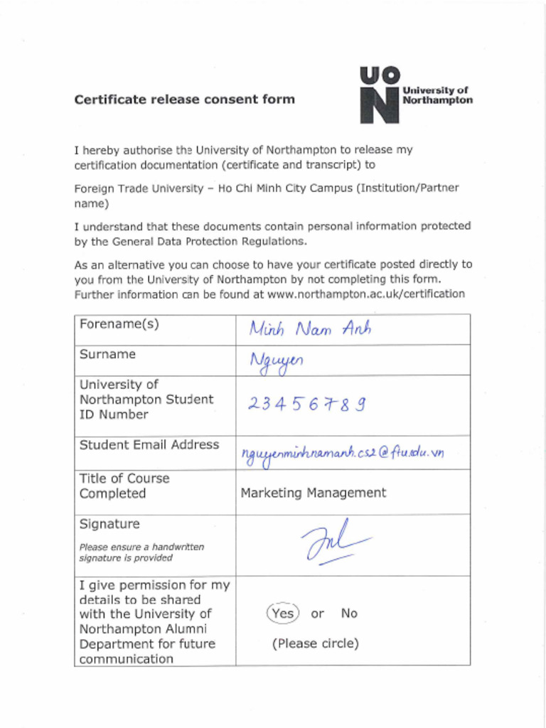 (SAMPLE) Consent Form | PDF