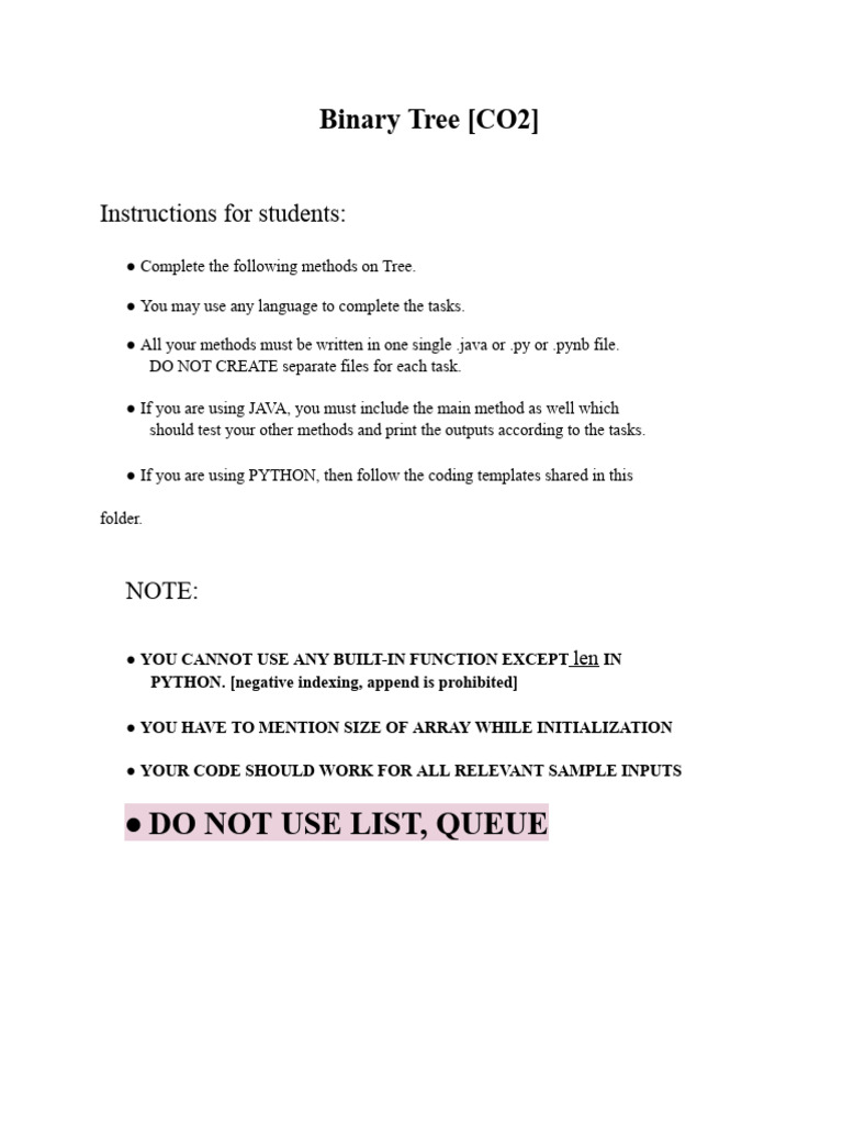 Lab 5 Binary Tree | PDF
