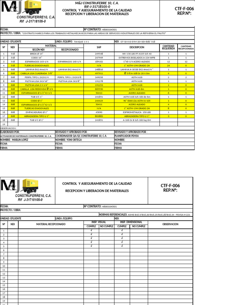 6 Recepcion de Material | PDF