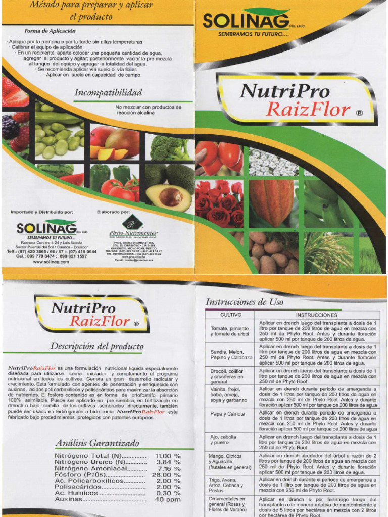 Nutripro Raiz Flor Escaneado | PDF