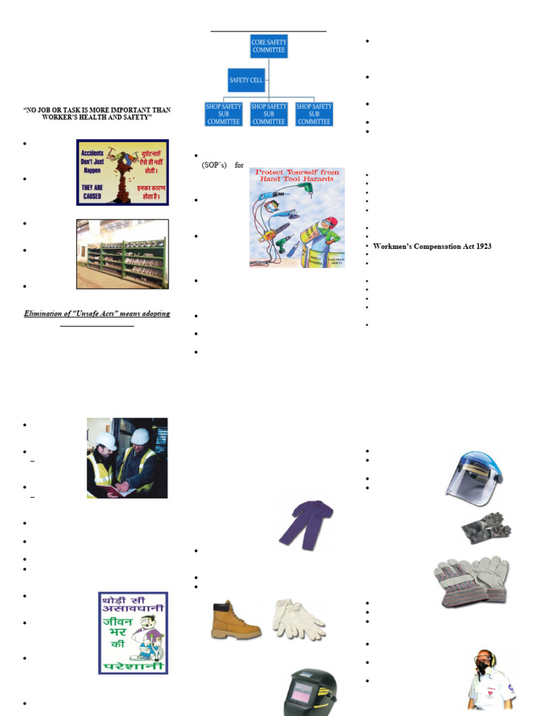 Pamphlet On Safety at Workplace in Workshops | PDF | Personal ...