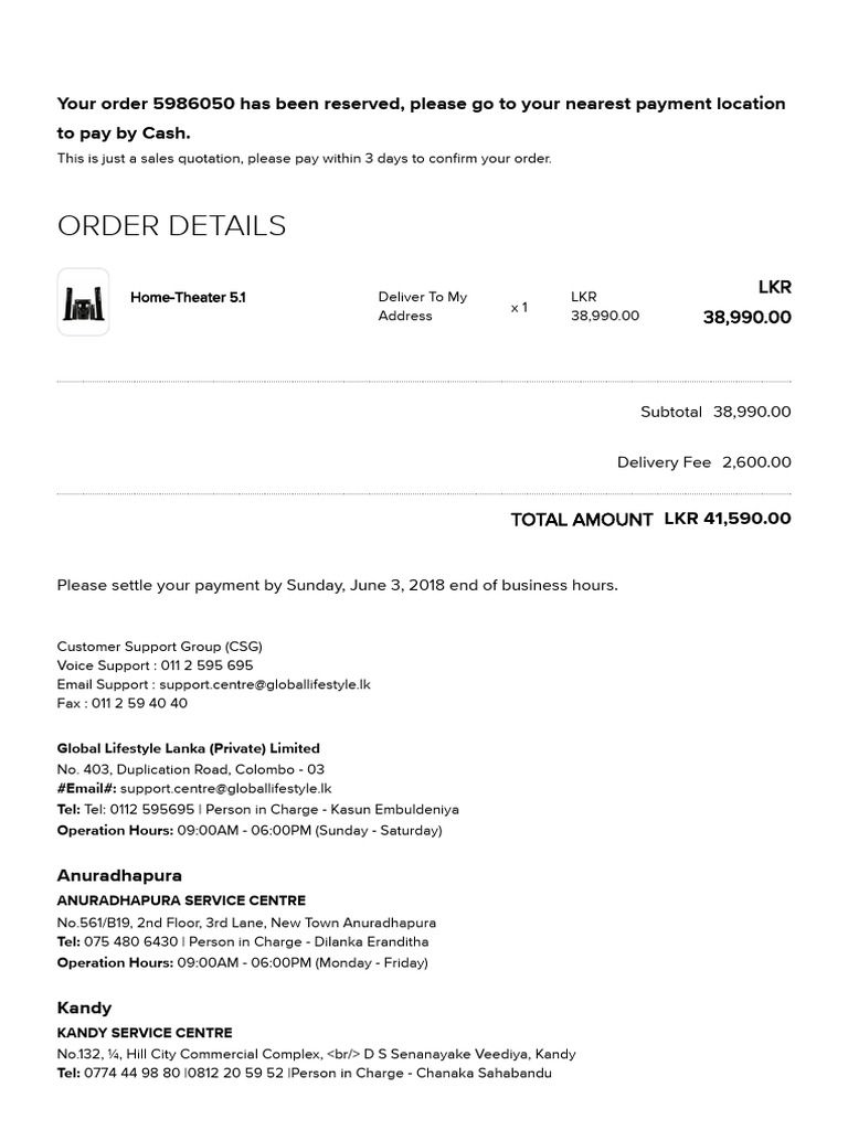 Checkout Confirmation | PDF