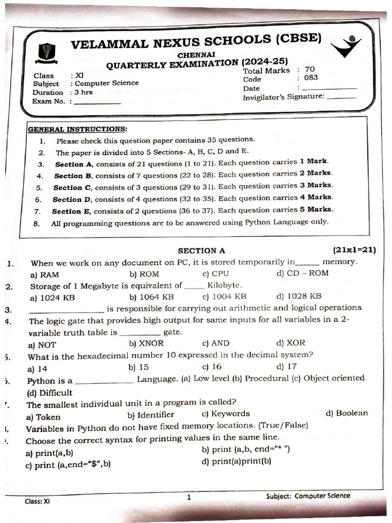 CSC BIO STUDENTS QP | PDF