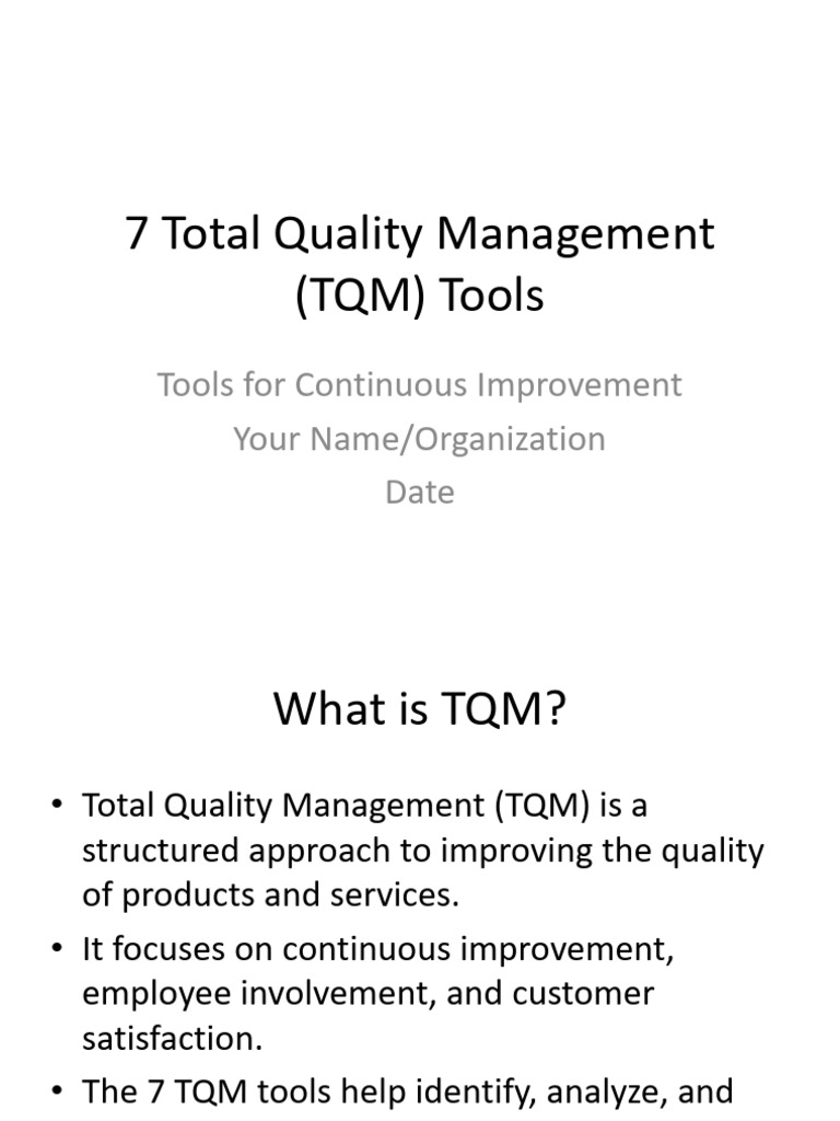 TQM Tools | PDF