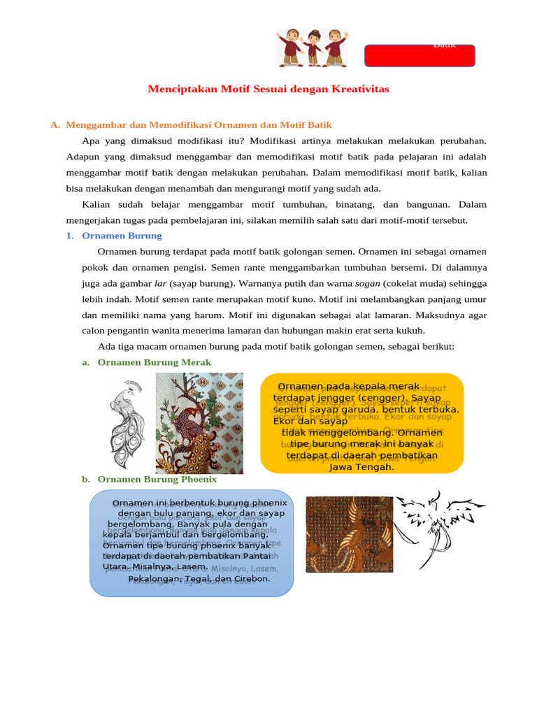 Bab 4 Menciptakan Motif Batik Sesuai Dengan Kreativitas | PDF