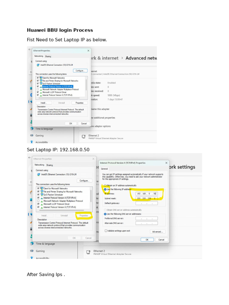 Huawei BBU Login Process | PDF
