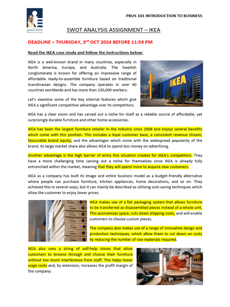 SWOT Analysis Assignment - IKEA NAWAF | PDF | Brand | E Commerce