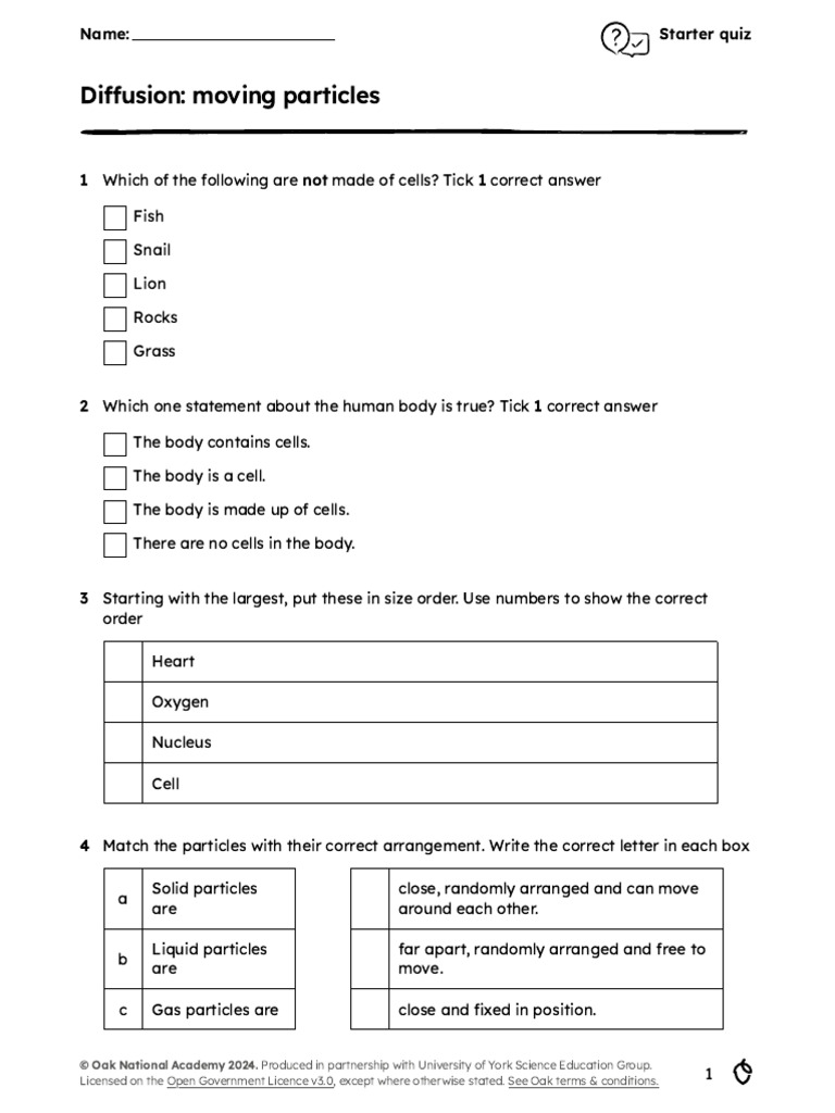 Starter Quiz Questions | PDF