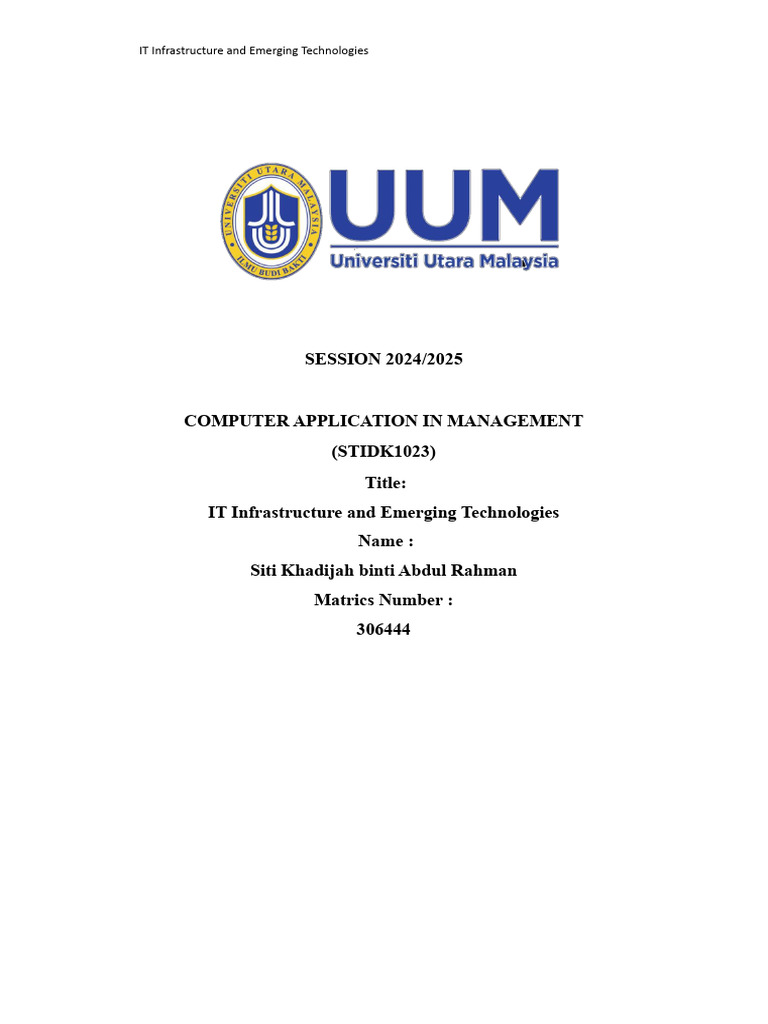 Report IT Infrastructure and Emerging Technologies | PDF | Cloud Computing | Software As A Service