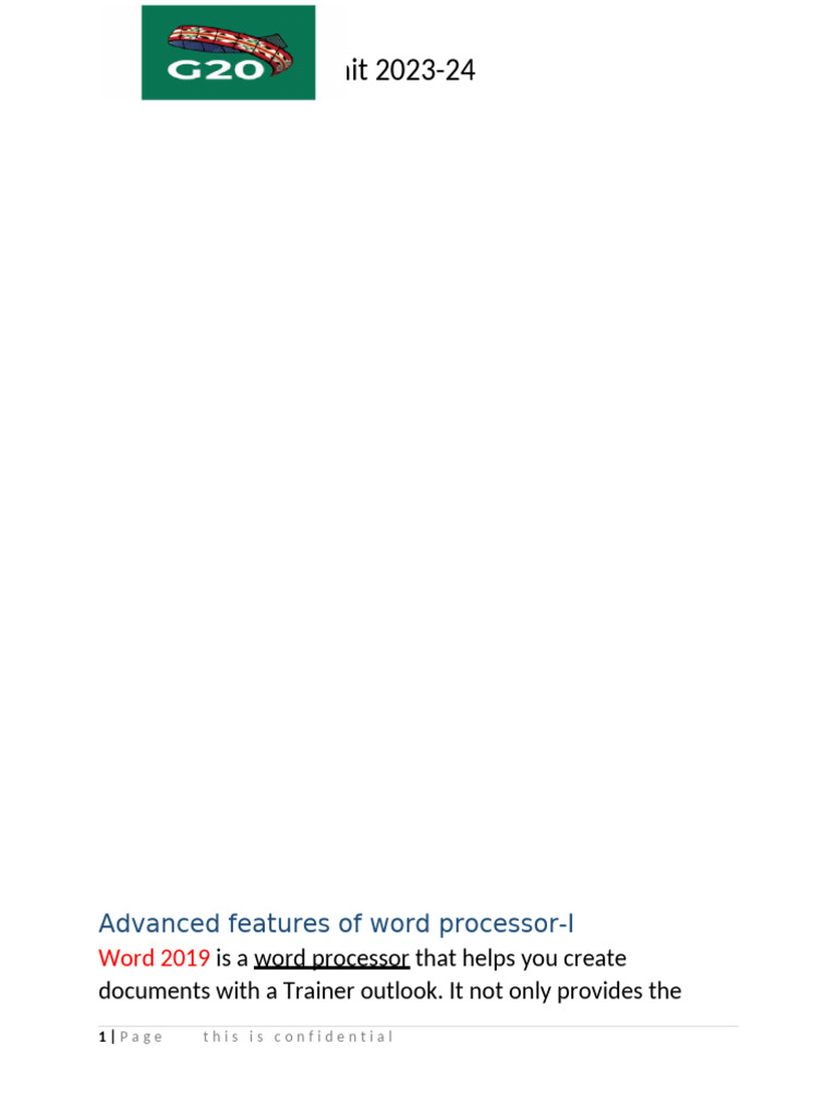 Advanced Features of Word Processor | PDF