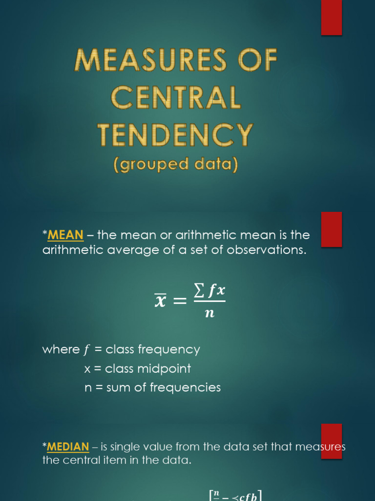 CENTRAL-TENDENCY-DISPERSION-WEEK-1-PREFINALS | PDF | Mean | Arithmetic