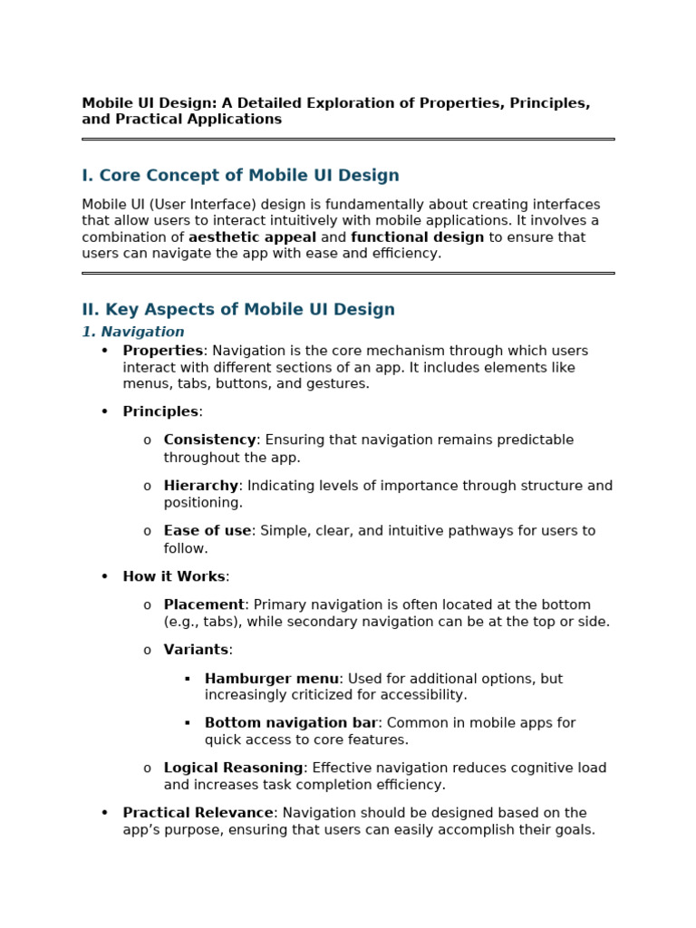 Mobile UI Design A Detailed Exploration of Properties, Principles, and ... Mobile UI Design A Detailed Exploration of Properties, Principles, and ...