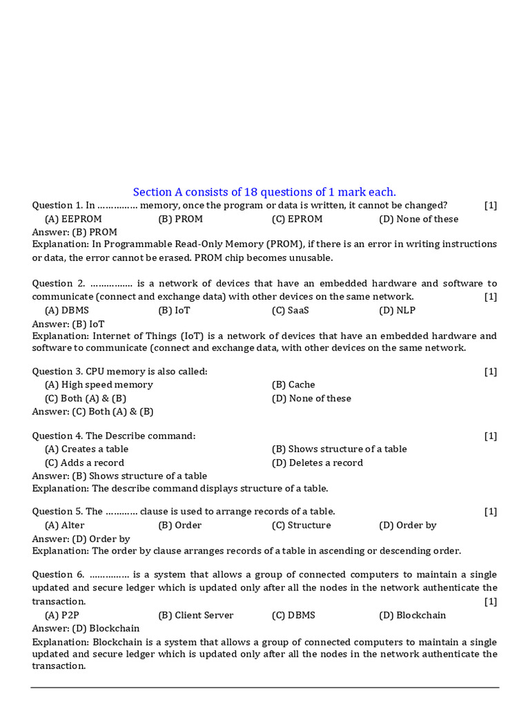 Sample Paper 14 IP | PDF | Computer Programming | Computer Data