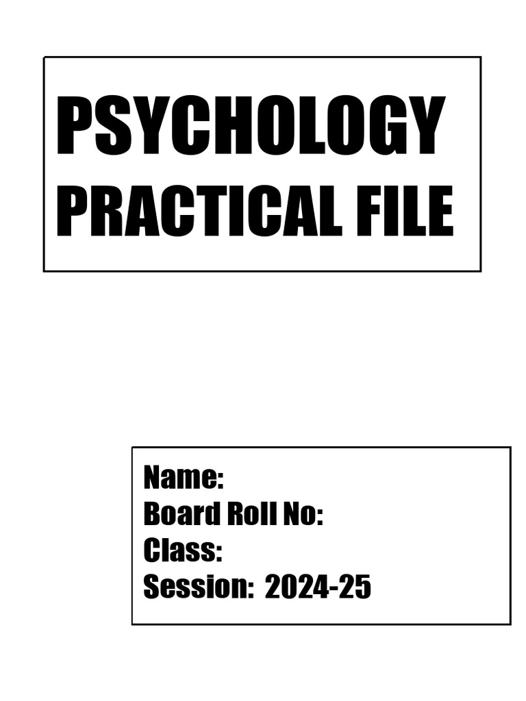 Psychology: Practical File | PDF