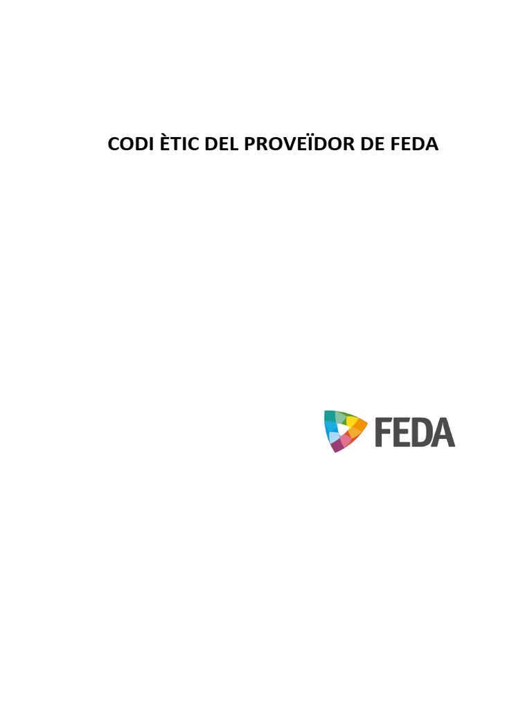 CAT_Codi ètic del proveïdor de FEDA | PDF