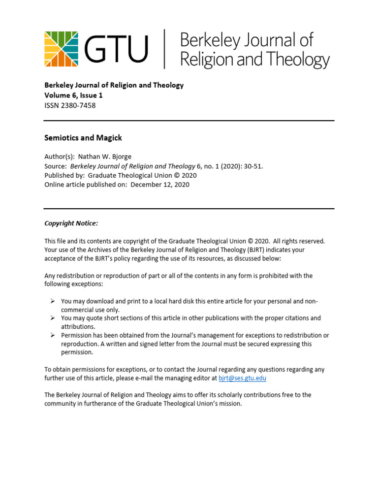 Semiotics and Magick | PDF | Ceremonial Magic | Thelema