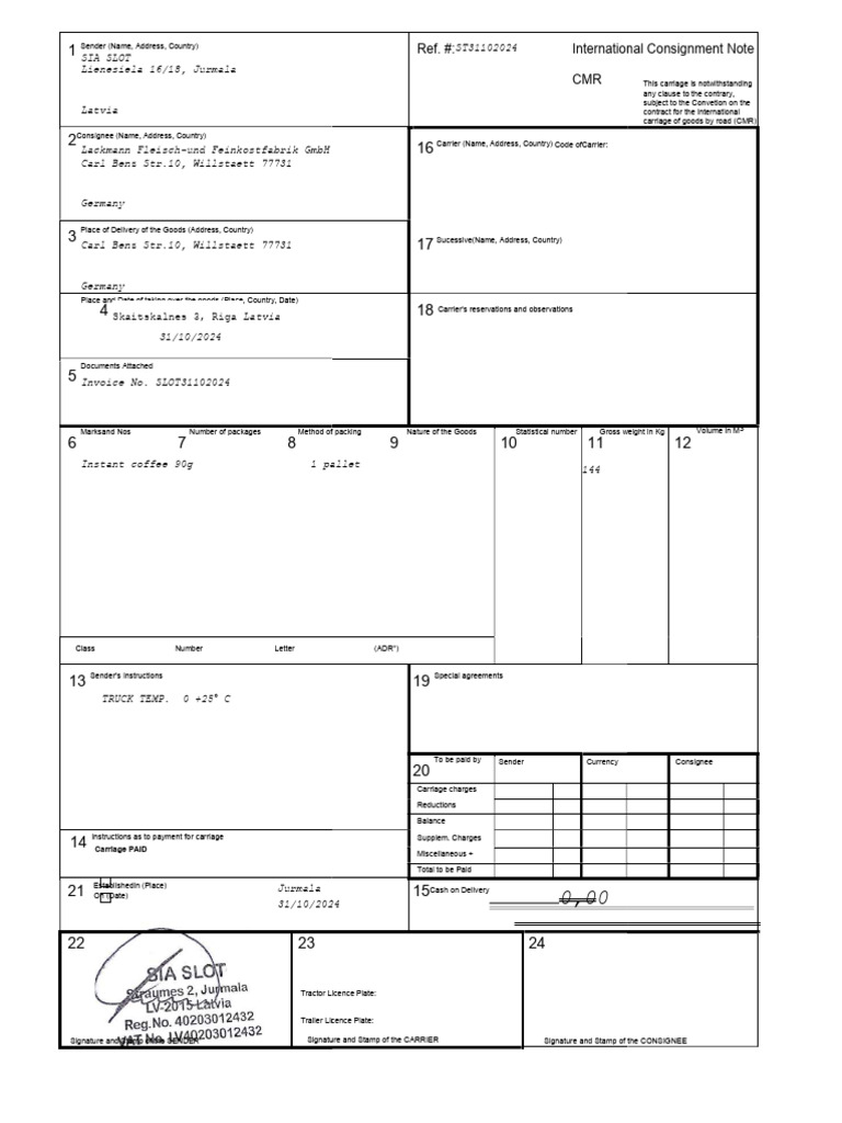 CMR_31102024 | PDF | Transport | Freight Transport