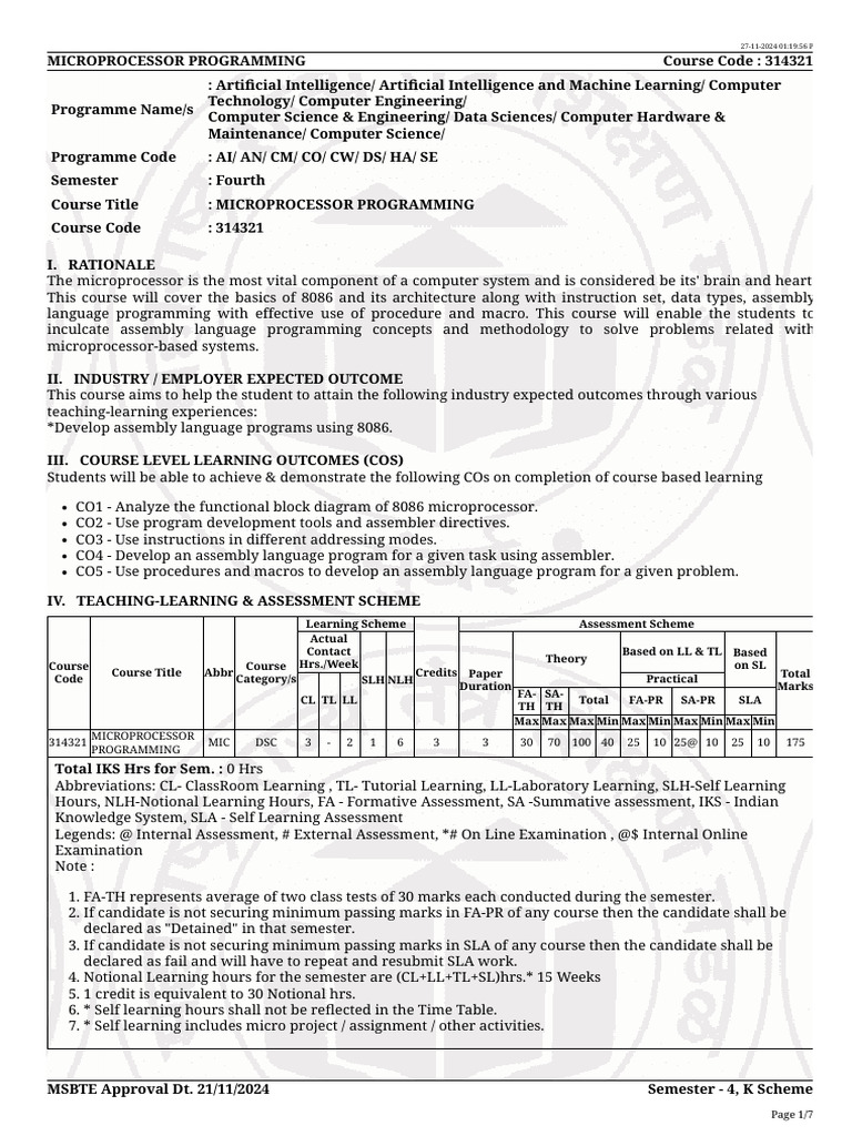 314321-Microprocessor Programming | PDF | Assembly Language | Computer Programming